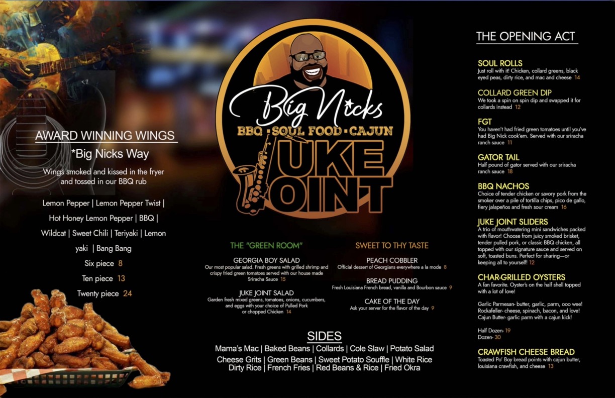 Big Nicks Juke Joint | BBQ & Soul Food | Order Online | Catering ...